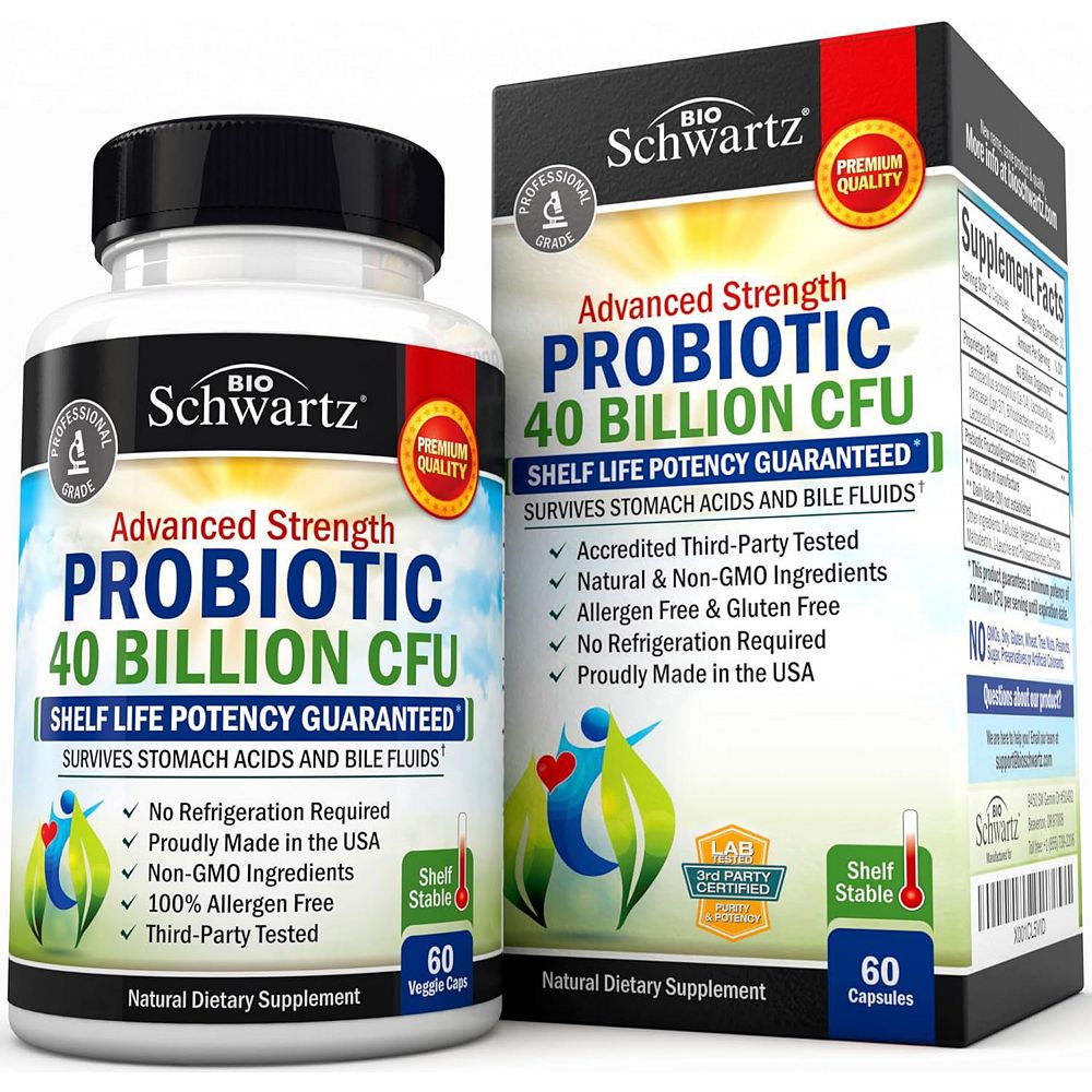 Daily Probiotic Supplement with 40 Billion CFU -Shelf Stable Pre and ...