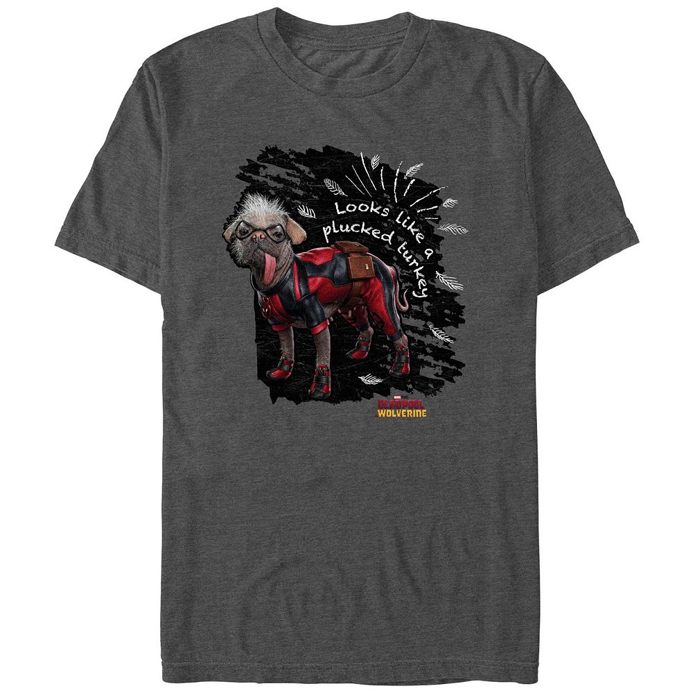Men's Deadpool And Wolverine Dogpool Plucked Turkey Graphic Tee