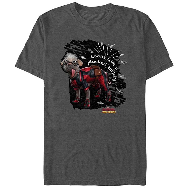 Men's Deadpool And Wolverine Dogpool Plucked Turkey Graphic Tee