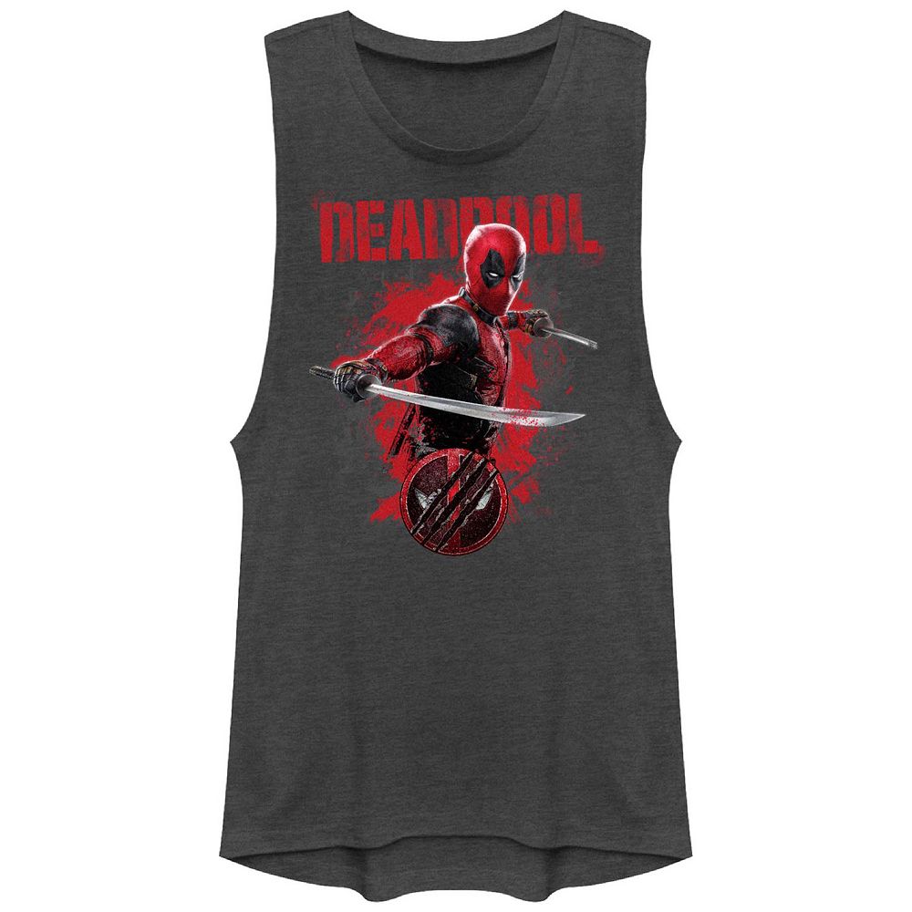 Juniors' Marvel Deadpool And Wolverine Katanas Paint Dump Graphic ...