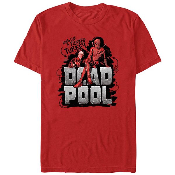 Men's Deadpool And Wolverine Dogpool Plucked Turkey Duo Graphic Tee