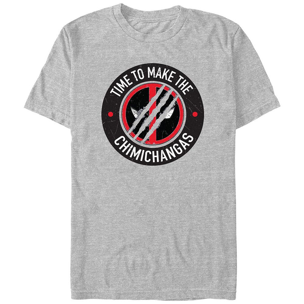 Men's Deadpool And Wolverine Chimichangas Scratch Logo Graphic Tee
