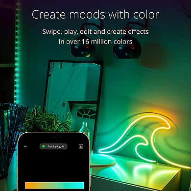 Twinkly Flex 6.5-ft. Smart Mappable Multi-Color Shapeable Neon LED ...