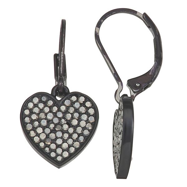 Simply Vera Vera Wang Pave Heart Drop Earrings