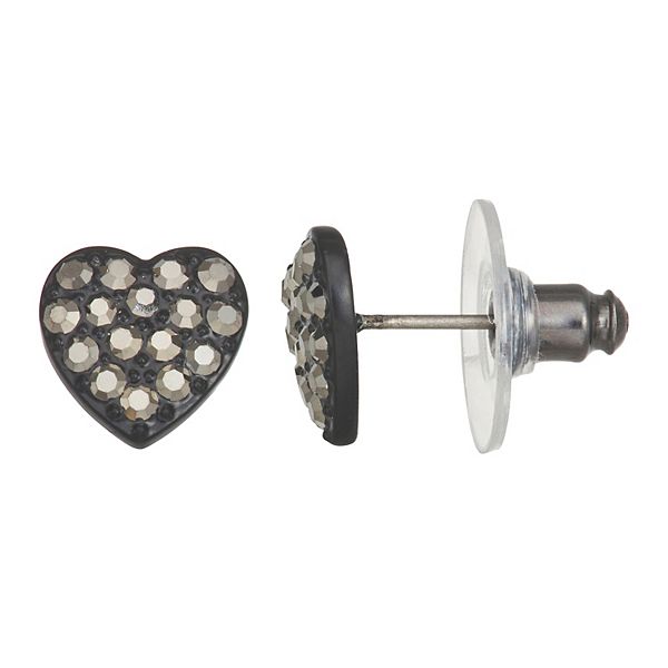 Simply Vera Vera Wang Jet Plating Heart Stud Earrings