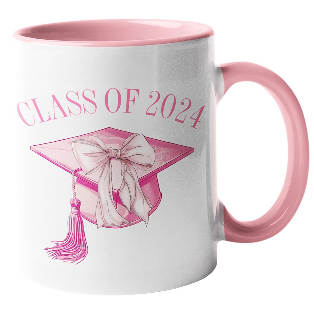 Pink Coquette Class Of 2024 Coffee Mug - Graduation Gift For Her - 2024 ...