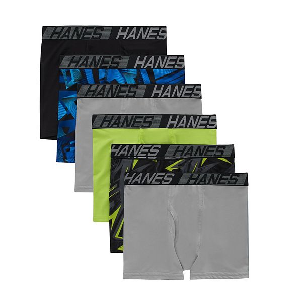 Boys 4-20 Hanes Ultimate® 6-Pack Sport X-Temp Stretch Boxer Brief ...