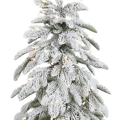 National Tree Company 4-ft. Pre-Lit Downswept Alpine Flocked Artificial ...