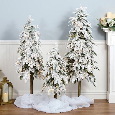 National Tree Company 4-ft. Pre-Lit Downswept Alpine Flocked Artificial ...
