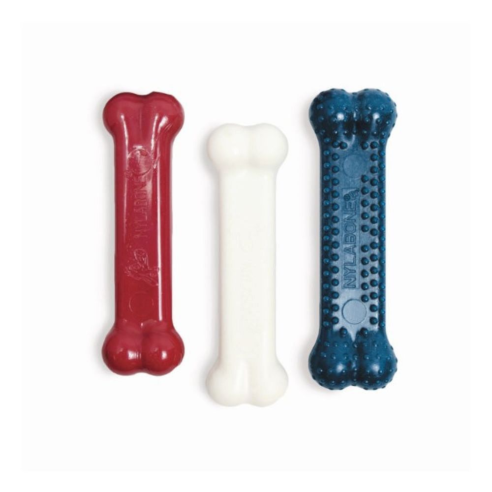 Nylabone Dura Chew Bones 3 Pack (peanut Butter, Chicken & Bacon Flavor)
