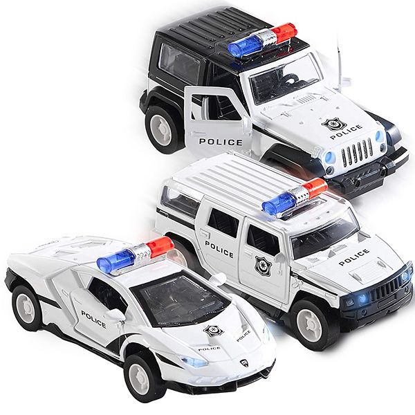Metal Diecast Police Cars With Pull Back And Battery Power, Led ...