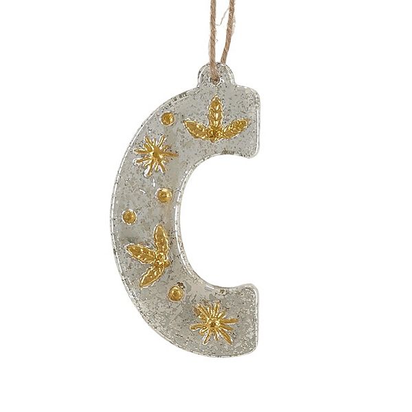 St. Nicholas Square Glass Winter Theme Monogram Ornament - C – BrickSeek