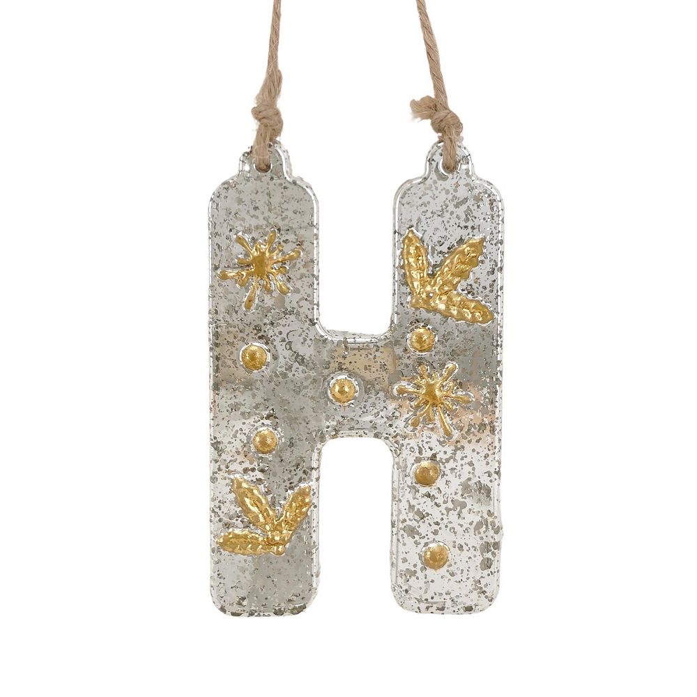 St. Nicholas Square® Glass Winter Theme Monogram Ornament