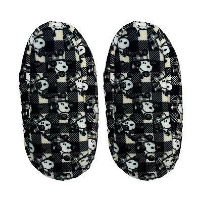 Kids Peanuts Snoopy Fuzzy Babba Slipper Socks with Grippers