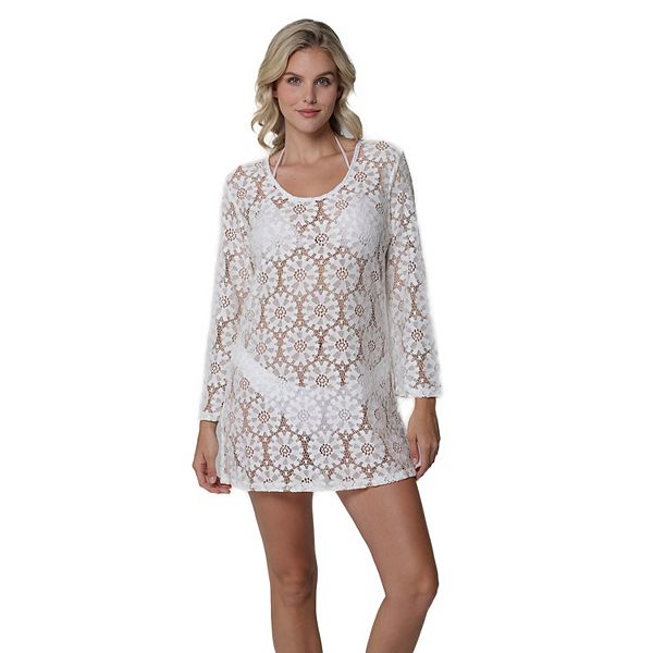 Womens Portocruz Crochet Tunic Swim Cover Up