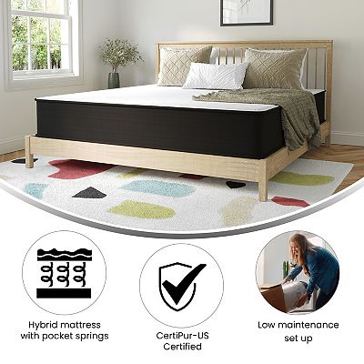 Emma and Oliver Drift 12 Inch Hybrid Foam and Pocket Spring Mattress Mattress in a Box