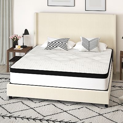 Merrick Lane Hulen 12 Extra Firm Hybrid CertiPUR US Certified Foam Pocket Spring Mattress