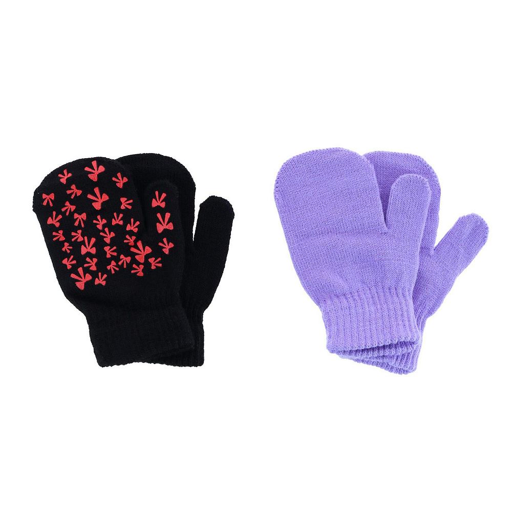 Toddler 2-4 Pattern And Solid Winter Mittens By Connex Gear (pack Of 2)