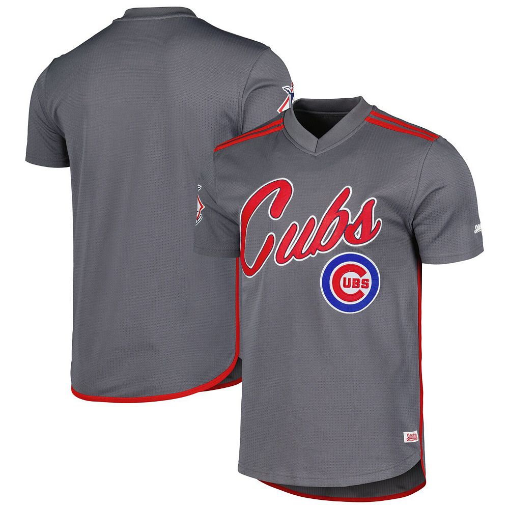 Men's Stitches Charcoal Chicago Cubs Team V-Neck Jersey