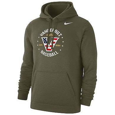 Men's Nike Olive Vanderbilt Commodores Baseball Military Appreciation Pullover Hoodie