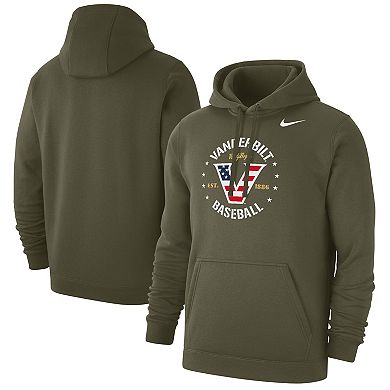 Men's Nike Olive Vanderbilt Commodores Baseball Military Appreciation Pullover Hoodie