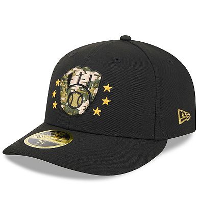 Men's New Era Black Milwaukee Brewers 2024 Armed Forces Day Low Profile 59FIFTY Fitted Hat