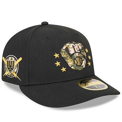 Men's New Era Black Milwaukee Brewers 2024 Armed Forces Day Low Profile 59FIFTY Fitted Hat