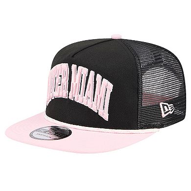 Men's New Era Black Inter Miami CF Throwback Golfer Snapback Hat