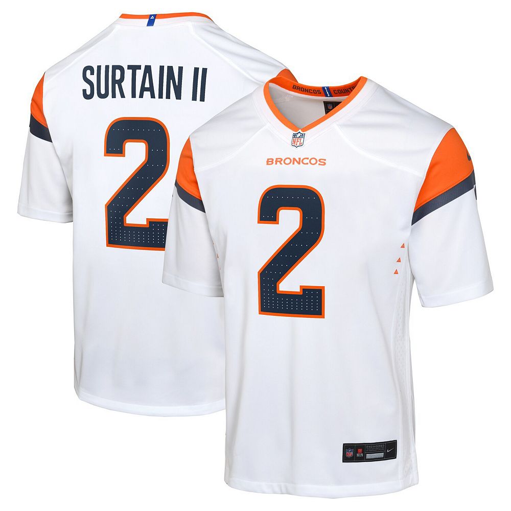 Youth Nike Patrick Surtain II White Denver Broncos Game Jersey