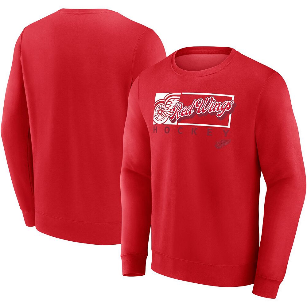 Men's Fanatics Red Detroit Red Wings Focus Fleece Pullover Sweatshirt