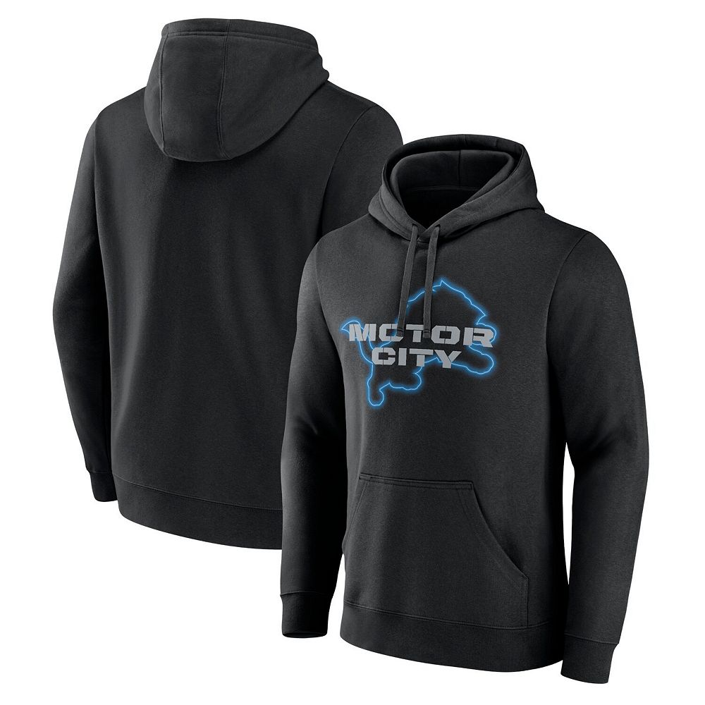 Men's Fanatics Branded Black Detroit Lions Motor City Muscle Pullover ...