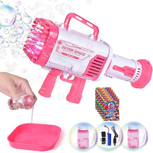 64-hole Bubble Machine Gun With Rechargeable Built-in Battery & Bubble ...