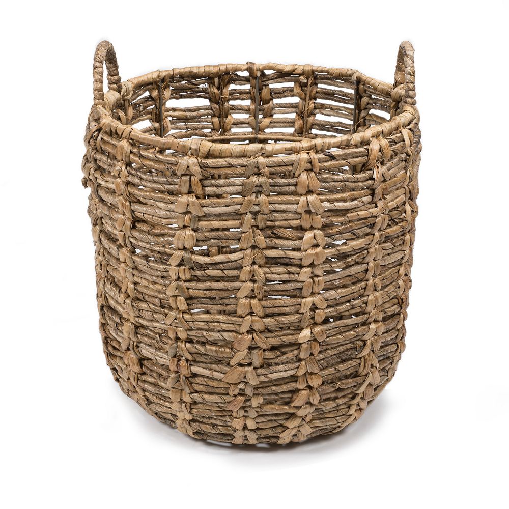 Laurel Bohemian Hand-woven Abaca Basket With Handles