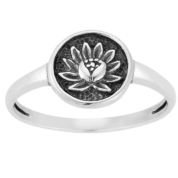 Sunkissed Sterling Sterling Silver Oxidized Flower Ring