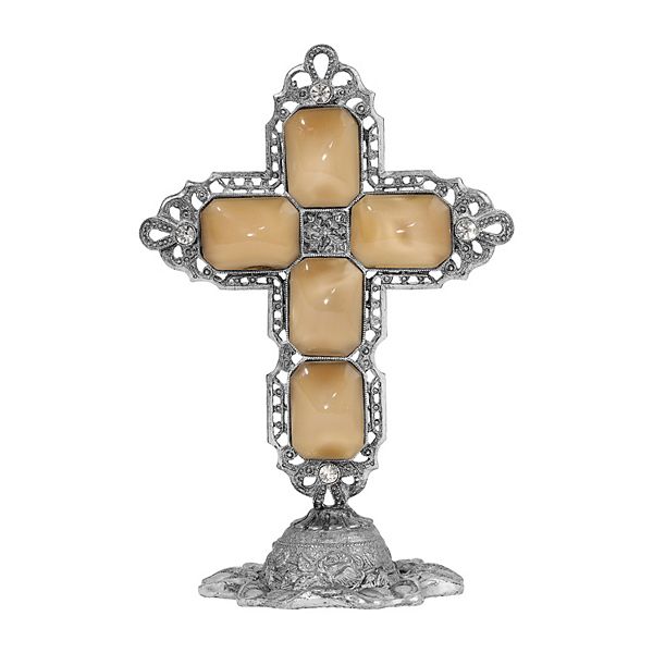 Symbols of Faith Stone Octagon Cross Tabletop Stand