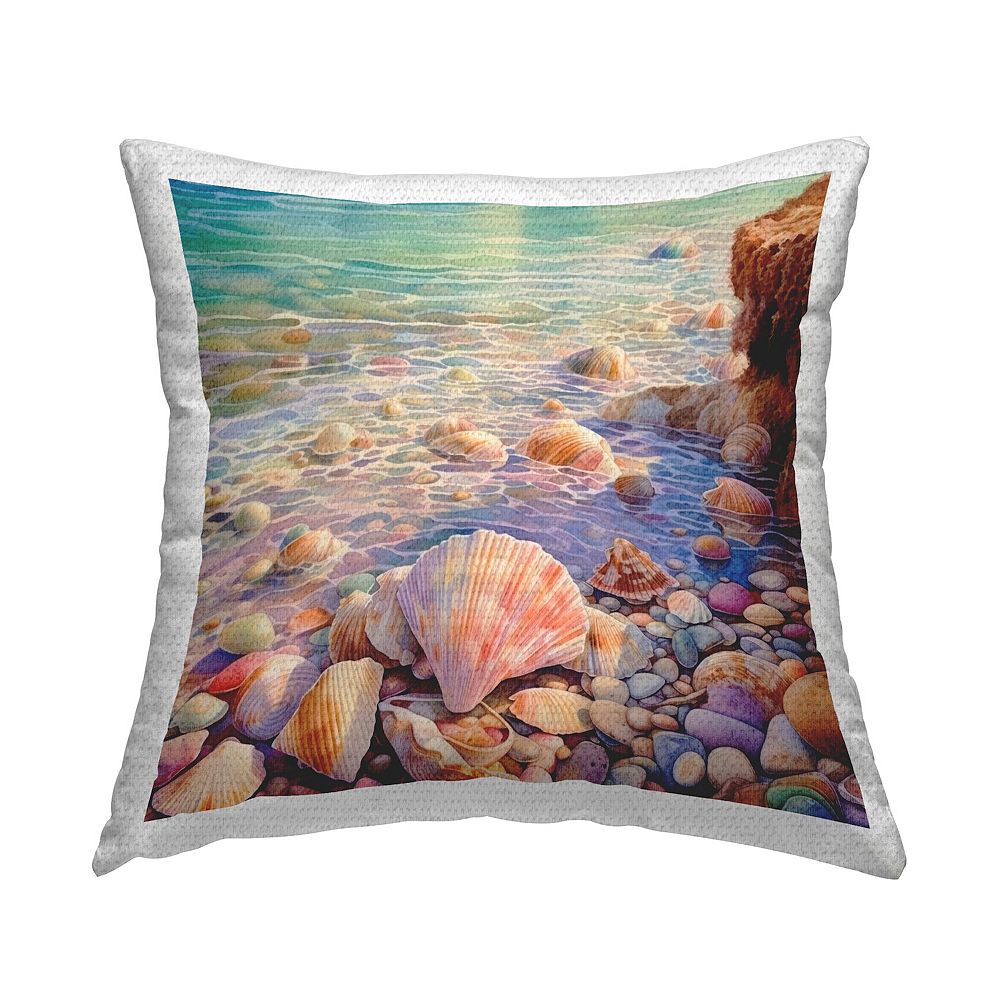 Stupell Home Decor Shells in Shallow Shore Indoor / Outdoor Throw Pillow