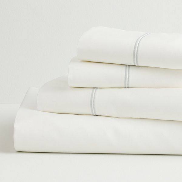 Hotelier Egyptian Cotton Blend Embroidered Sheet Set