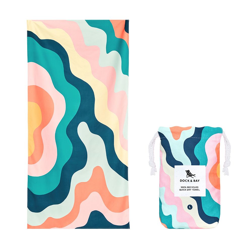 Dock & Bay Wavy Colors Quick Dry Beach Towel