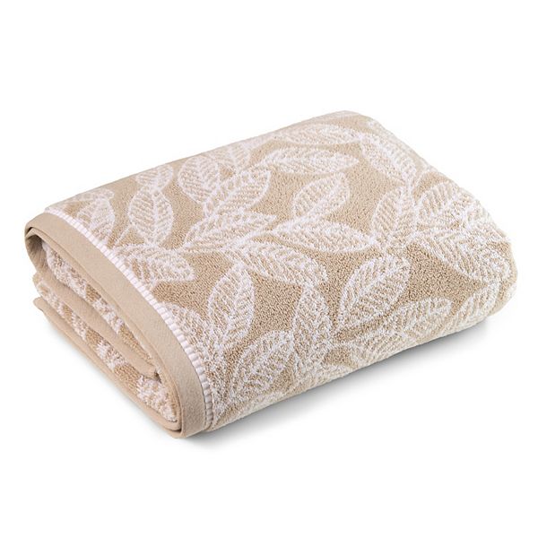 Caro Home Allover Laurel Leaf Print Bath Towel