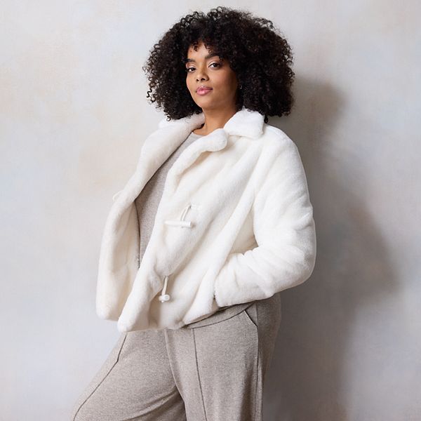 Plus Size LC Lauren Conrad Faux Fur Toggle Jacket
