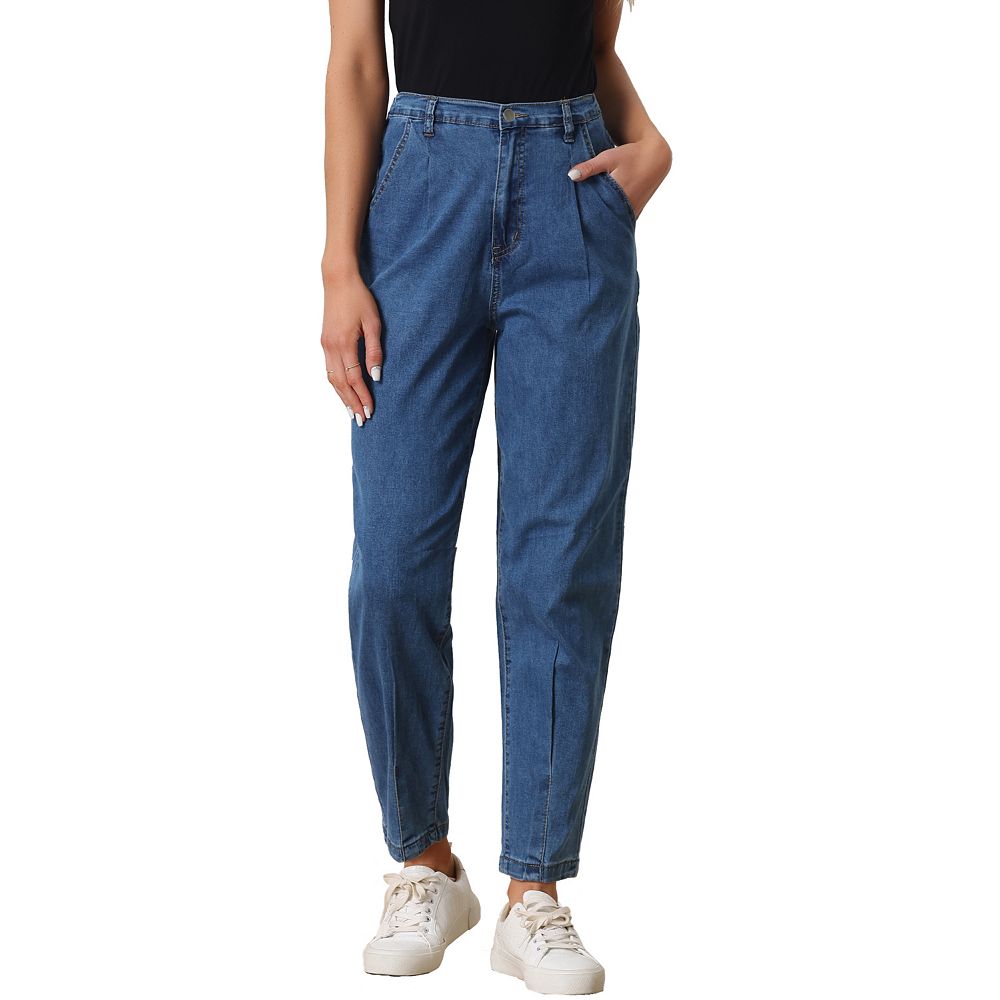 Women's Taper Jeans High Elastic Waist Casual Denim Joggers Pants