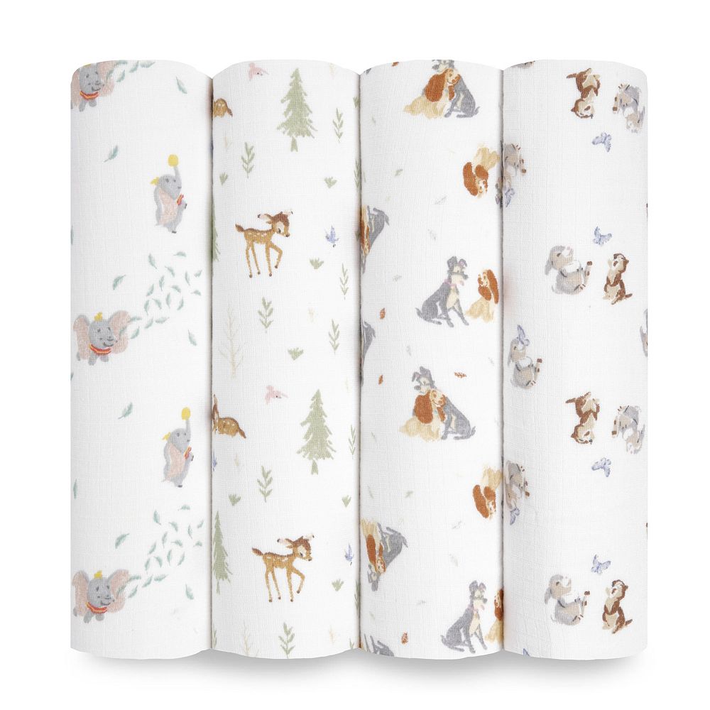 Disney Charcters 4-pk Cotton Muslin Swaddles by aden + anais