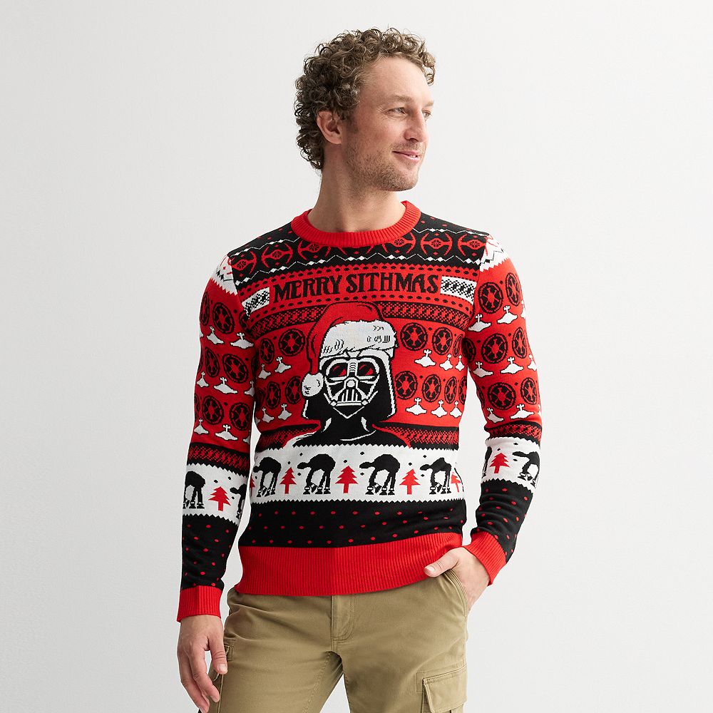 Men's Star Wars Merry Sithmas Graphic Intarsia Sweater