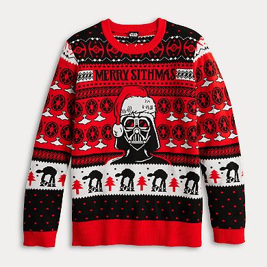 Men's Star Wars Merry Sithmas Graphic Intarsia Sweater