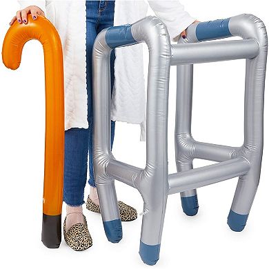 2 Pc Set Inflatable Walker And Cane, Over The Hill Gag Gift Birthday ...
