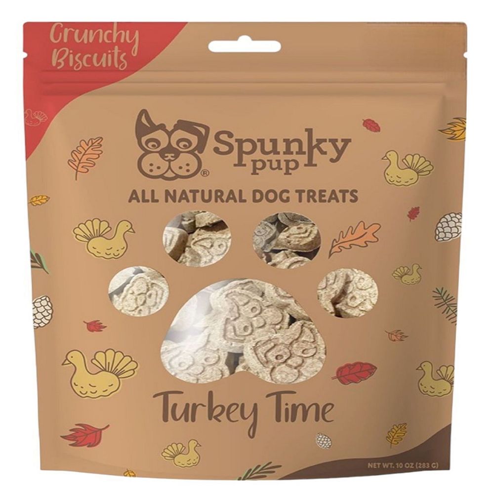 Spunky Pup Turkey Time Crunchy Biscuit Treats - 10-oz.