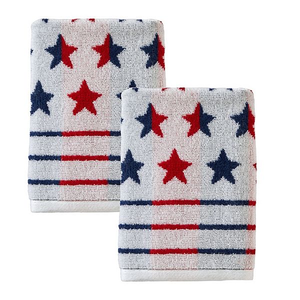 SKL Home Red, White, & Blue Stars 2-pc. Hand Towel Set