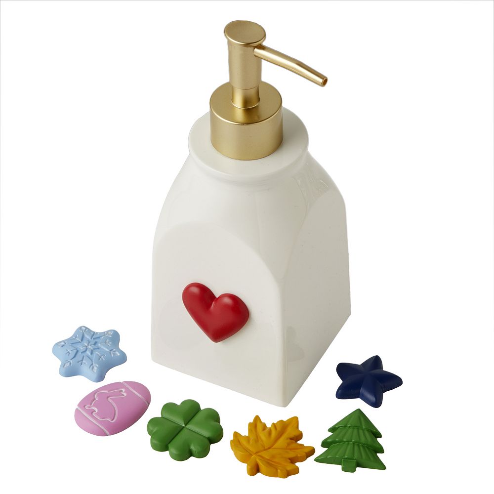 SKL Home Resin Lotion and Hand Soap Dispenser with Gold-Tone Pump and ...