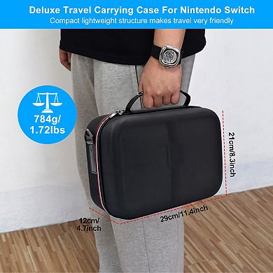 Black, Portable Deluxe Carrying Case For Nintendo Switch With ...
