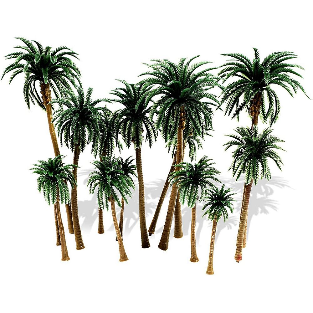 Miniature Model Palm Trees For Dioramas, Diy Crafts (5 Sizes, 15 Pieces)